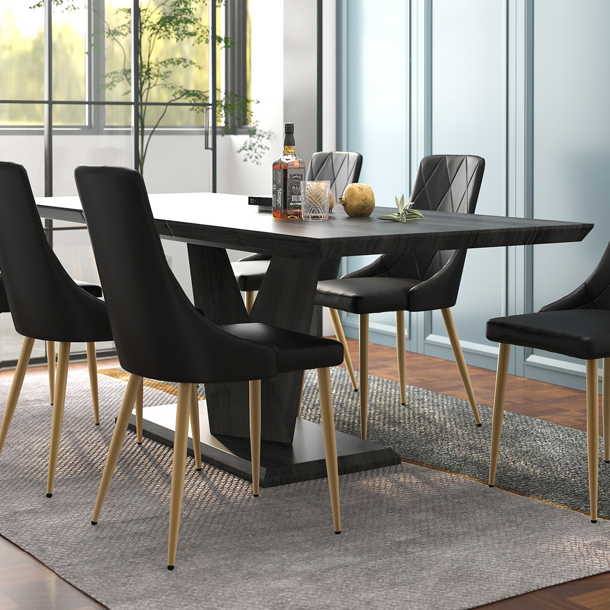 Eclipse Dining Table w/Extension in Black