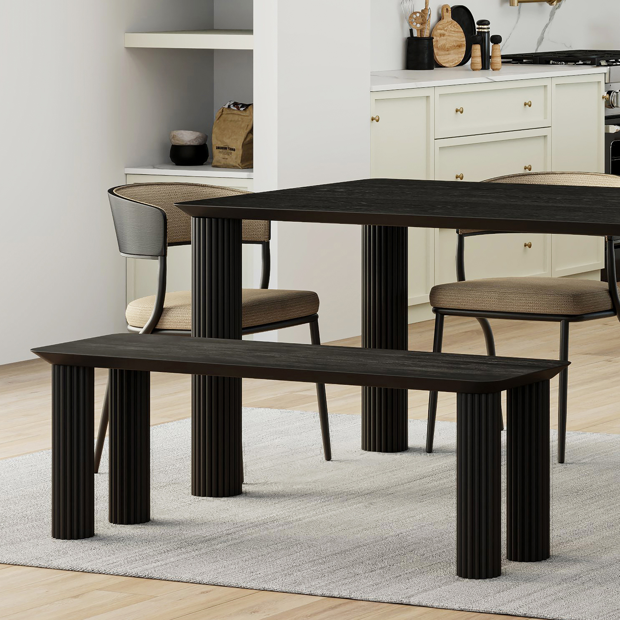 Sangra 71" Bench in Black