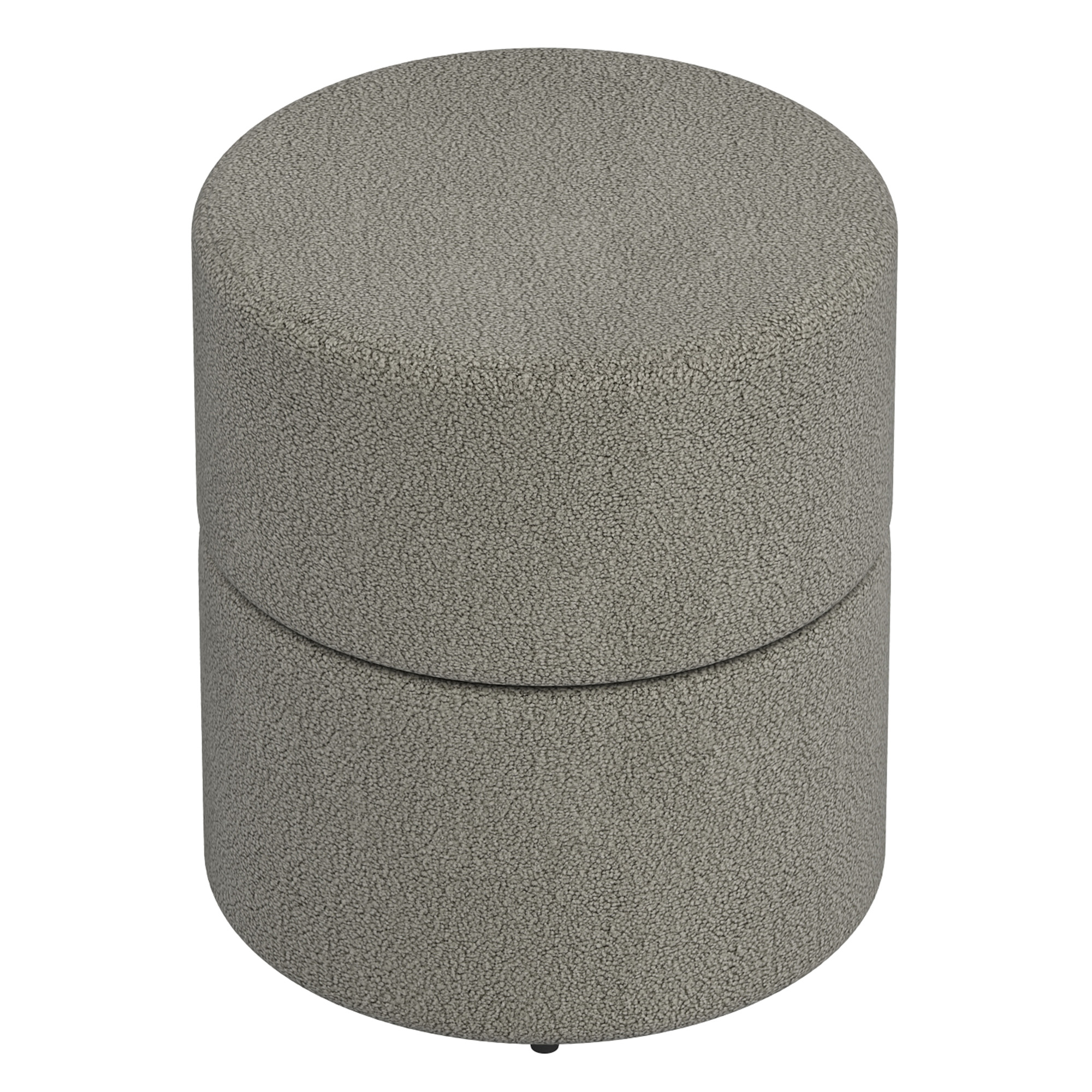 Novar Round Swivel Ottoman in Warm Grey Boucle