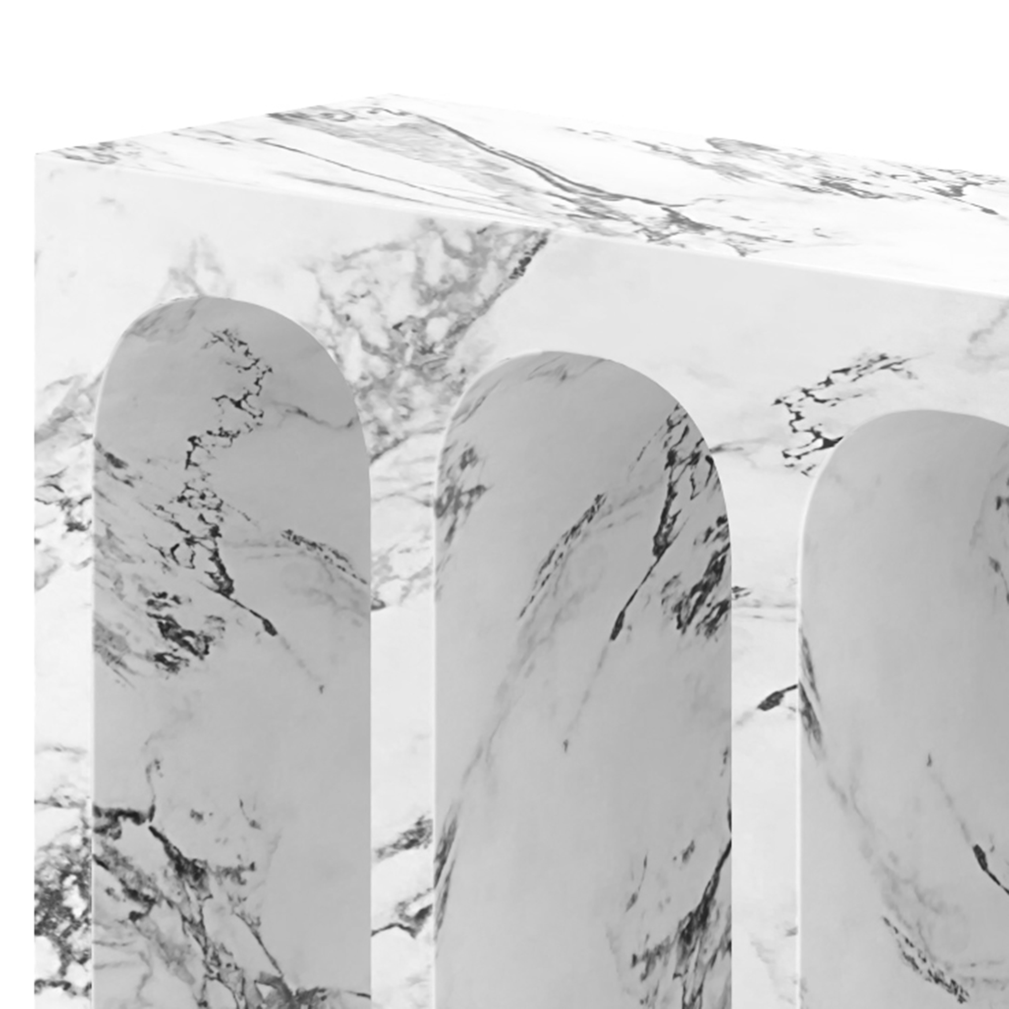 Atticus Console Table, 59" in Bulgari White